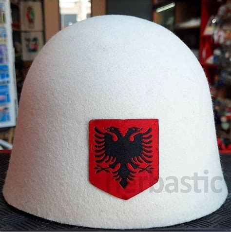 Handmade Qeleshe With Eagle Emblem Traditional Albanian Wool Hat