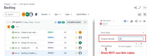 Uses Original Estimate Test Management