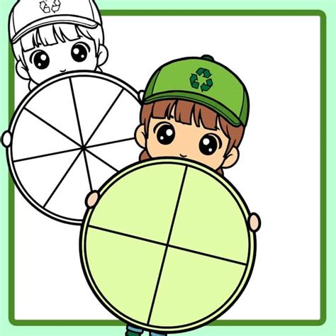 Recycle Community Helper Spinner Fraction Template Math Clip Art