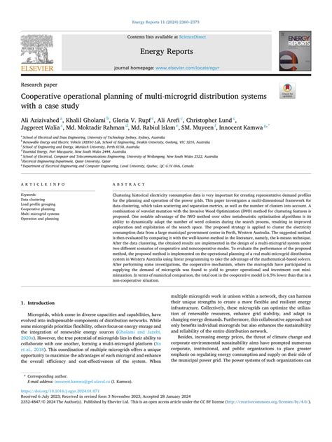 Pdf Cooperative Operational Planning Of Multi Microgrid Distribution