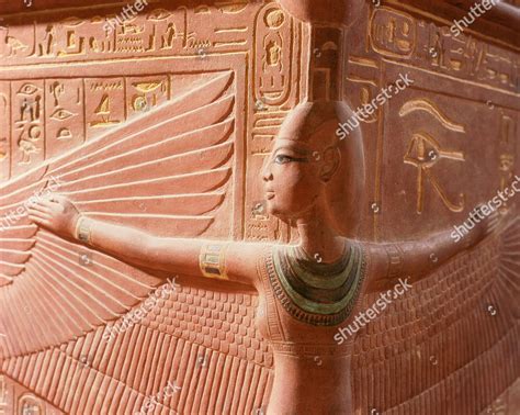 Goddess Nephthys Her Wings Outstretched Protection Editorial Stock