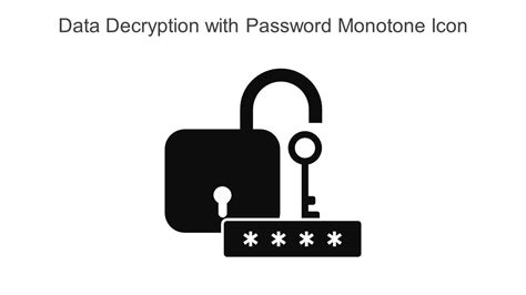 Data Decryption With Password Monotone Icon In Powerpoint Pptx Png And Editable Eps Format Ppt Slide