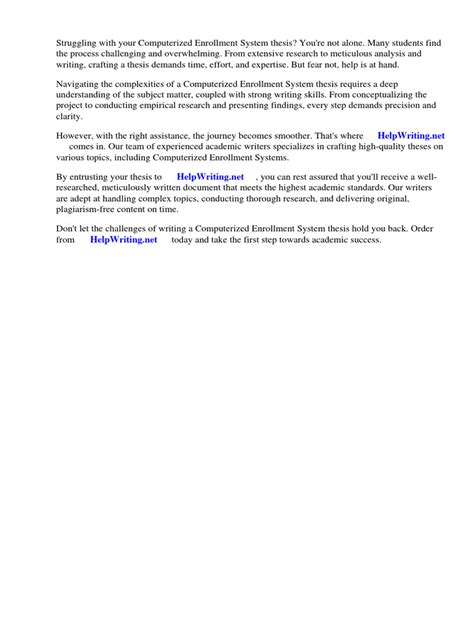 Computerized Enrollment System Thesis Pdf Databases Automation