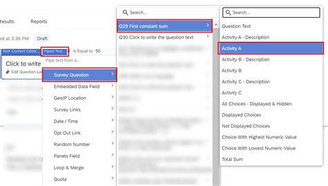 Piping Data From A Constant Sum Question To The Next Question Xm