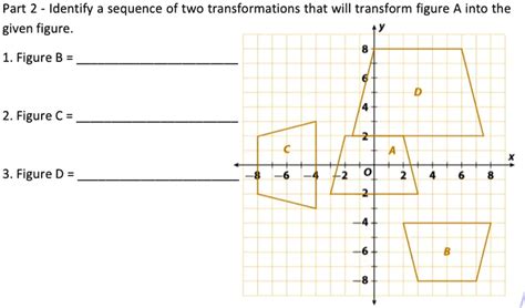 SOLVED Part Identify A Sequence Of Two Transformations That Will Transform Figure A Into