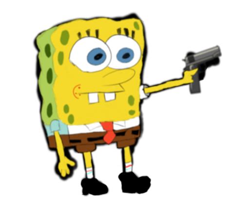 Spongebob With A Gun By Aquamarieen On Deviantart