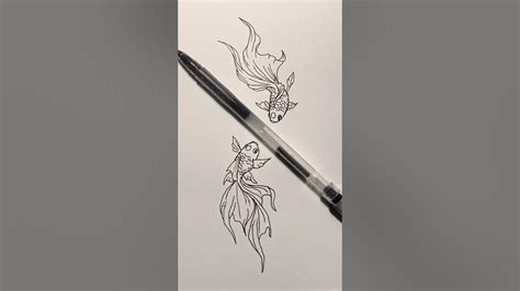 Рыбки рисунок черной ручкой Art Asmr Drawing Relaxing Sketch Tattoo Youtube