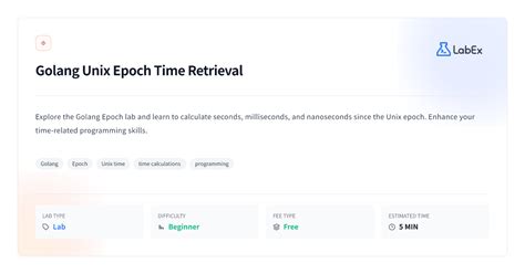 Golang Unix Epoch Time Retrieval Labex