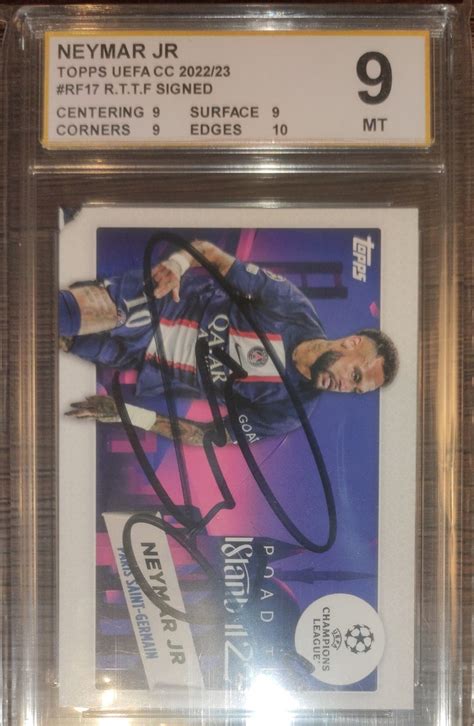 Neymar Jr Autograph Hand Signed Card Rpc Mint Etsy