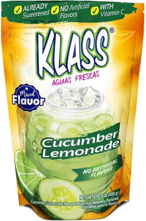 Klass Aguas Frescas Cucumber Limeade No Artificial Flavors Or Sweeteners Multiserve Powdered