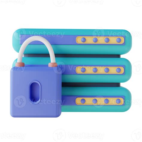 D Illustration Data Lock PNG