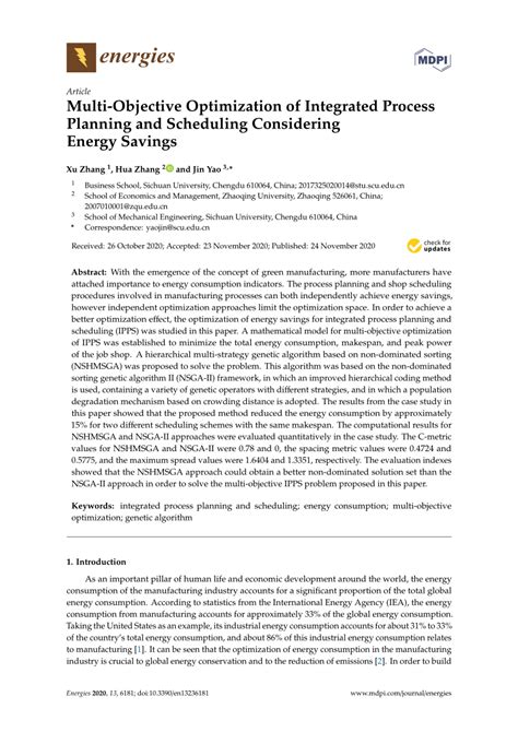 Pdf Multi Objective Optimization Of Integrated Process Planning And