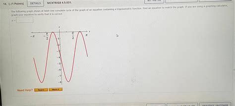 Solved Graph Your Equation To Verify That It Is Correct Chegg