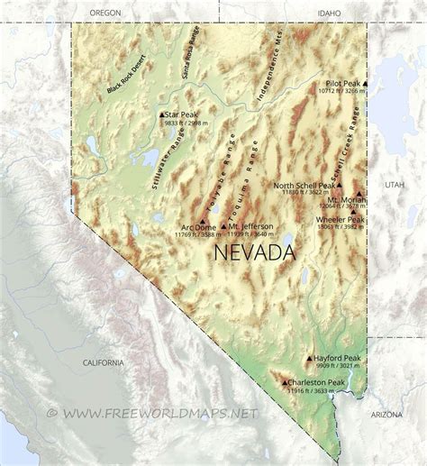 Nevada Geography Map
