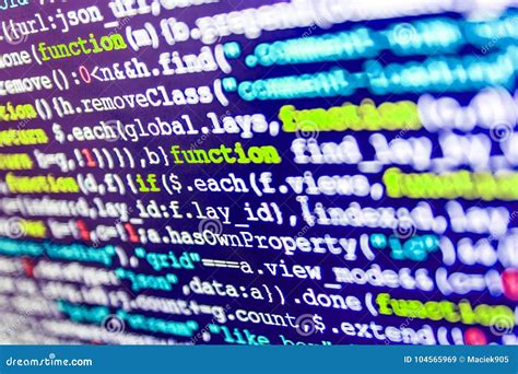 Abstract Screen Of Software Computer Code Data Website Codes On Computer Monitor Stock Image
