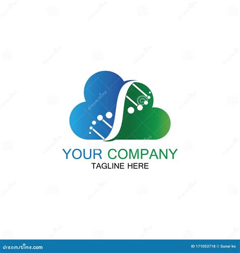 Dna Cloud Logo Vector Design Template Vector Stock Vector Illustration Of Cloud Code 171053718