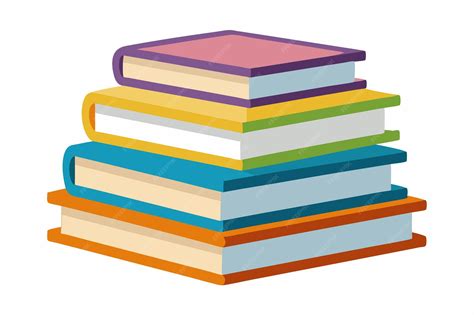 Stack Of Colorful Books Clip Art Vector Illustration Premium Ai
