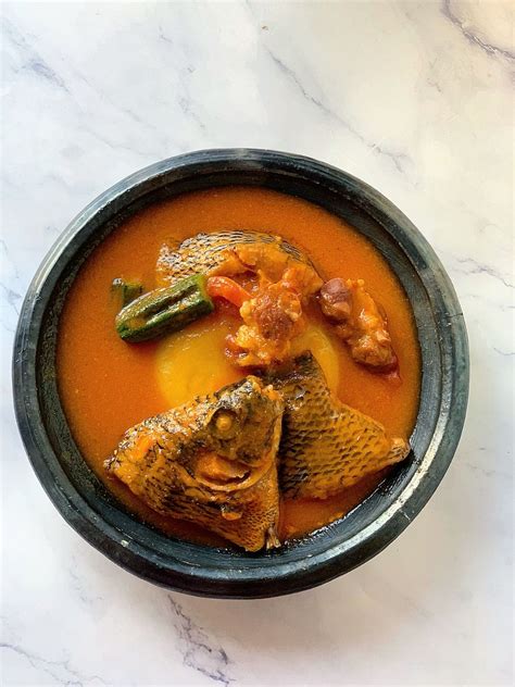 Fufu And Tilapia Light Soup Fufu And Light Soup Png Fufu With Soup