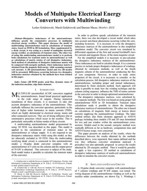 Pdf Calculating The Main And Leakage Inductance Matrix Of The 3 Column 15 Winding Autotransformer