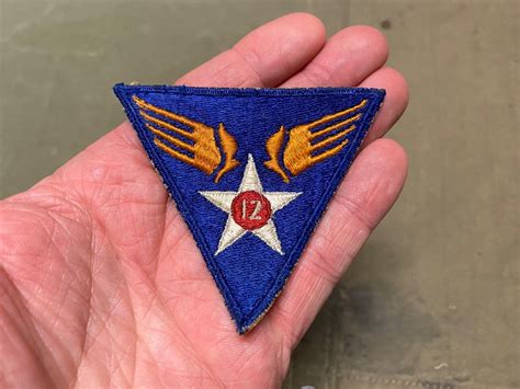 Original Wwii Us 12th Air Force Aaf Sleeve Insignia Patch 4754555268