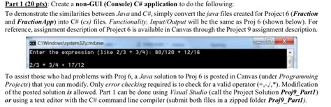 solved part 1 20 pts create a non gui console c