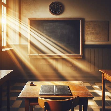 Premium Photo Blank Black Chalkboard In A Empty Class Room