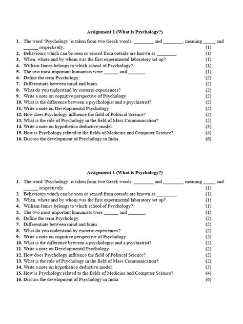 Ch1 Assignment Pdf Psychology Cognition