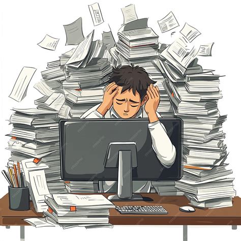 Empleado De Oficina Estresado Imagen De Dibujos Animados Imagen