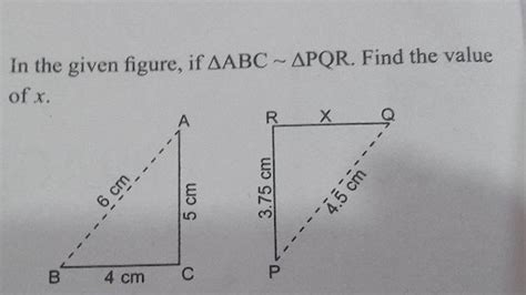 in the given figure if triangle mathrm{abc} sim triangle mathrm{pqr