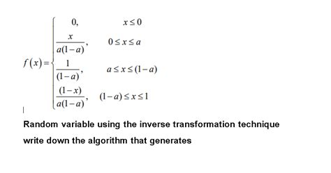 Random Variable Using The Inverse Transformation