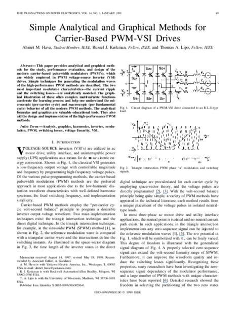 Pdf Simple Analytical And Graphical Methods For Carrier Based Pwm Vsi