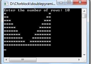 Display Integrated Pyramid Star Pattern In C Using While Loop Codeforcoding