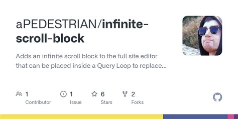 Github Apedestrianinfinite Scroll Block Adds An Infinite Scroll Block To The Full Site