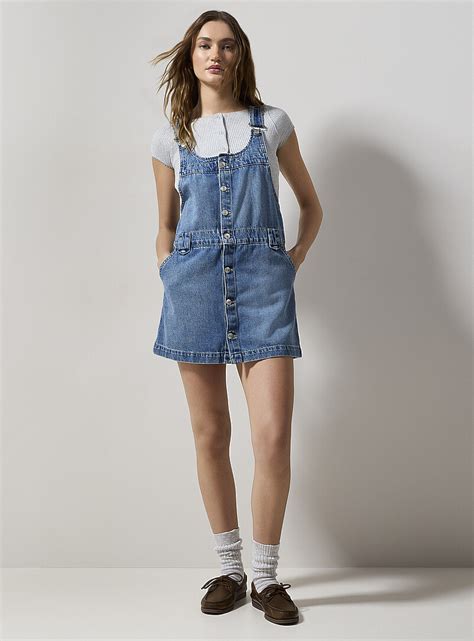Edie Denim Overalls Minidress Free People Womens Short Dresses