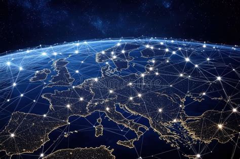 Global Network Connectivity Of Europe Stock Illustration Illustration