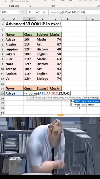 Advanced Vlookup In Seconds 💯 Exceltutorial Exceltips Exceltricks Spreadsheets Shorts Youtube