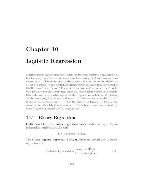 pdf chapter 10 logistic regression new lagrangelagrange math siu