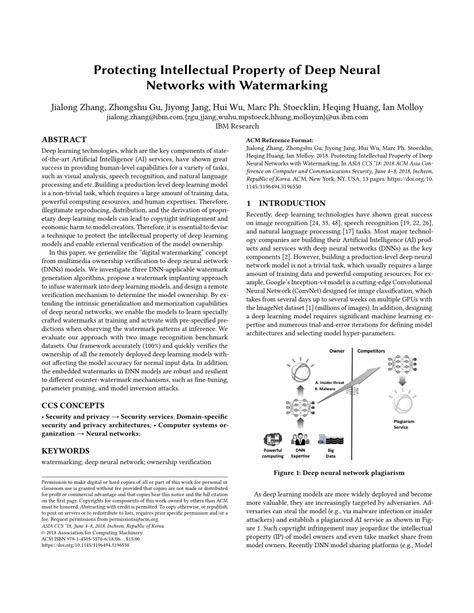 Pdf Protecting Intellectual Property Of Deep Neural Networks With