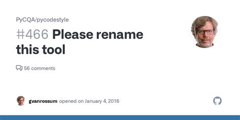 Please Rename This Tool · Issue 466 · Pycqapycodestyle · Github