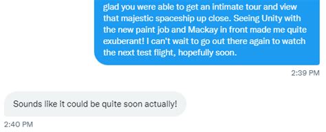 Source Who Saw Upgraded Spaceship Unity Says Test Flights Will Be Quite Soon Actually Rspce