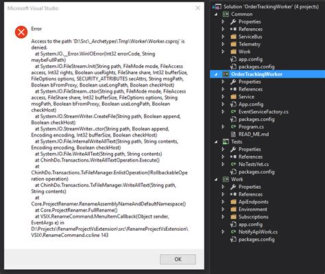 access to the path d some path worker csproj is denied · issue 4