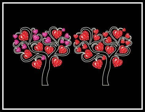 Love Heart Tree Vector Set Made With Pearl And Diamond Rhinestone 17594260 Vector Art At Vecteezy