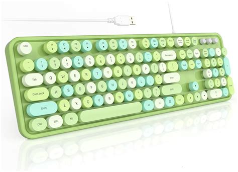 Mofii Computer Keyboards Wired Plug Play Usb Full Size Typewriter Keyboard Cute