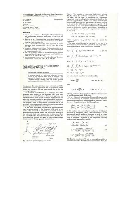 Pdf Full Wave Analysis Of Microstrip Leaky Wave Antenna