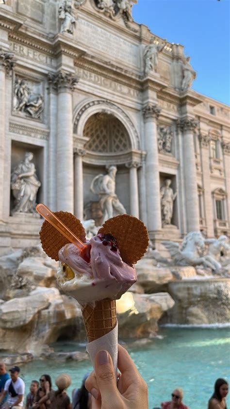 Post Walk Ice Cream In Rome🍦🤍 Fontana Di Trevi
