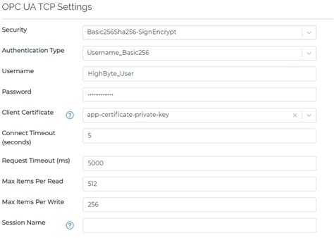How To Configure The Opc Ua Connection For Kepware User Guide Highbyte Account Portal