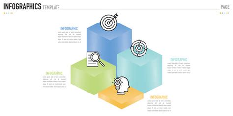 Rectangular Isometric Infographic For Business Vector Image