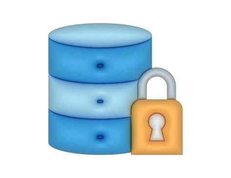 Premium Vector 3d Blue Database Server Security Padlock