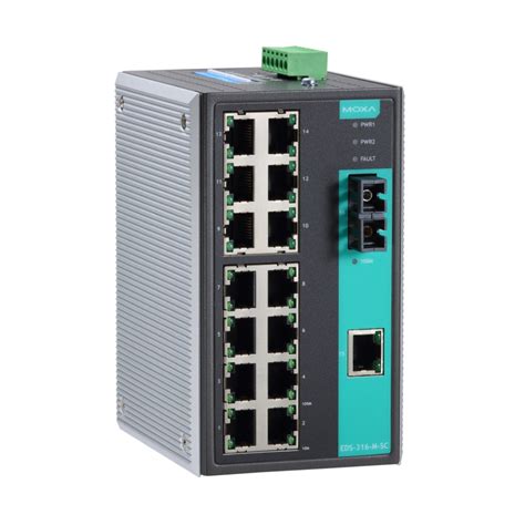 Moxa Eds 316 T 16 Port Wide Temp Unmanaged Switch Impulse Embedded