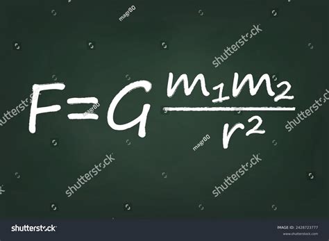 Newtons Law Universal Gravitation Formula On Stock Vector Royalty Free